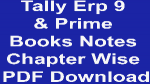 Tally Erp 9 & Prime Books Notes Chapter Wise PDF Download