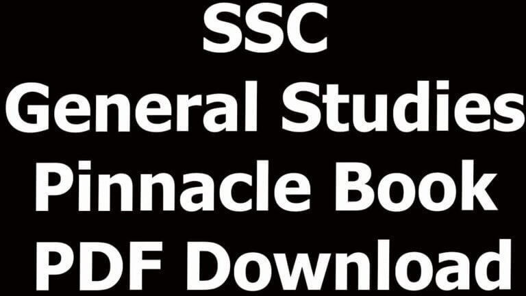 SSC General Studies Pinnacle Book PDF Download