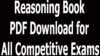 Reasoning Book PDF Download for All Competitive Exams